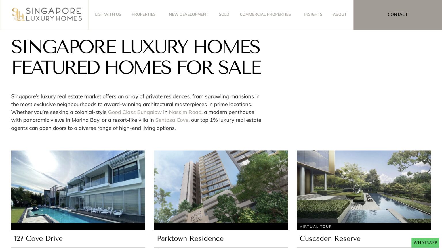 SG Luxury Homes – Optimization & Web Development - Mark Digital